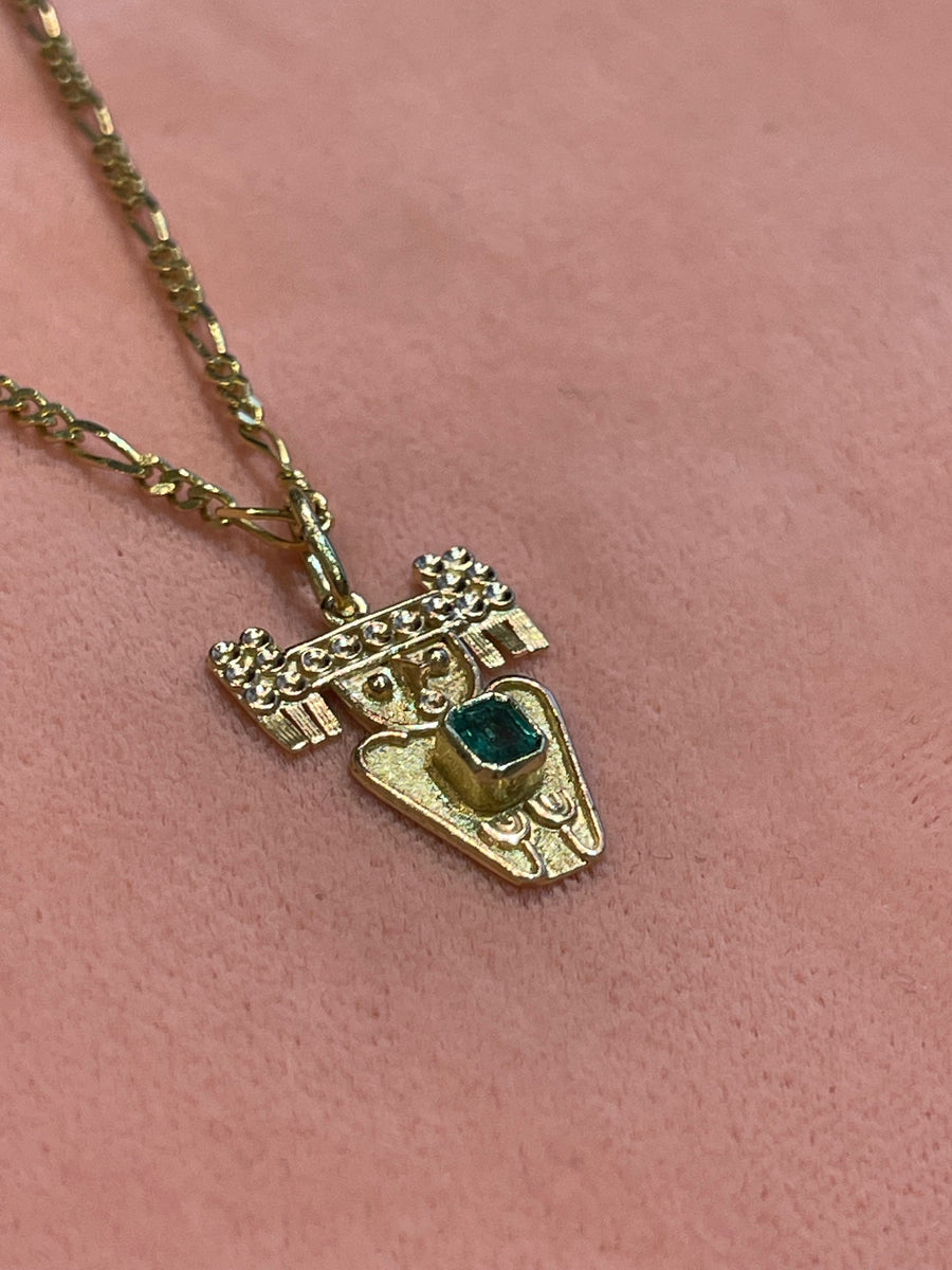 VINTAGE AZTEC MAYAN EMERALD CHARM – Autograph Jewelry